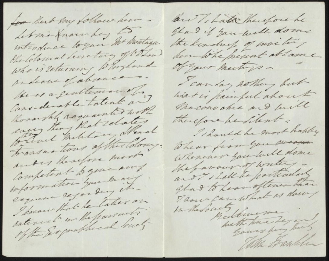 Newly acquired correspondence between Sir John Franklin and Captain ...