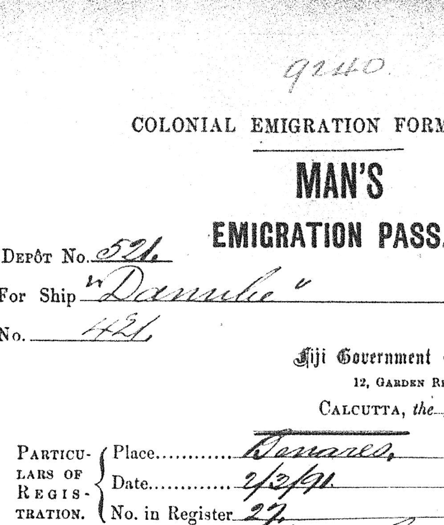Indian emigration passes to Fiji 1879 - 1916 | National Library of ...